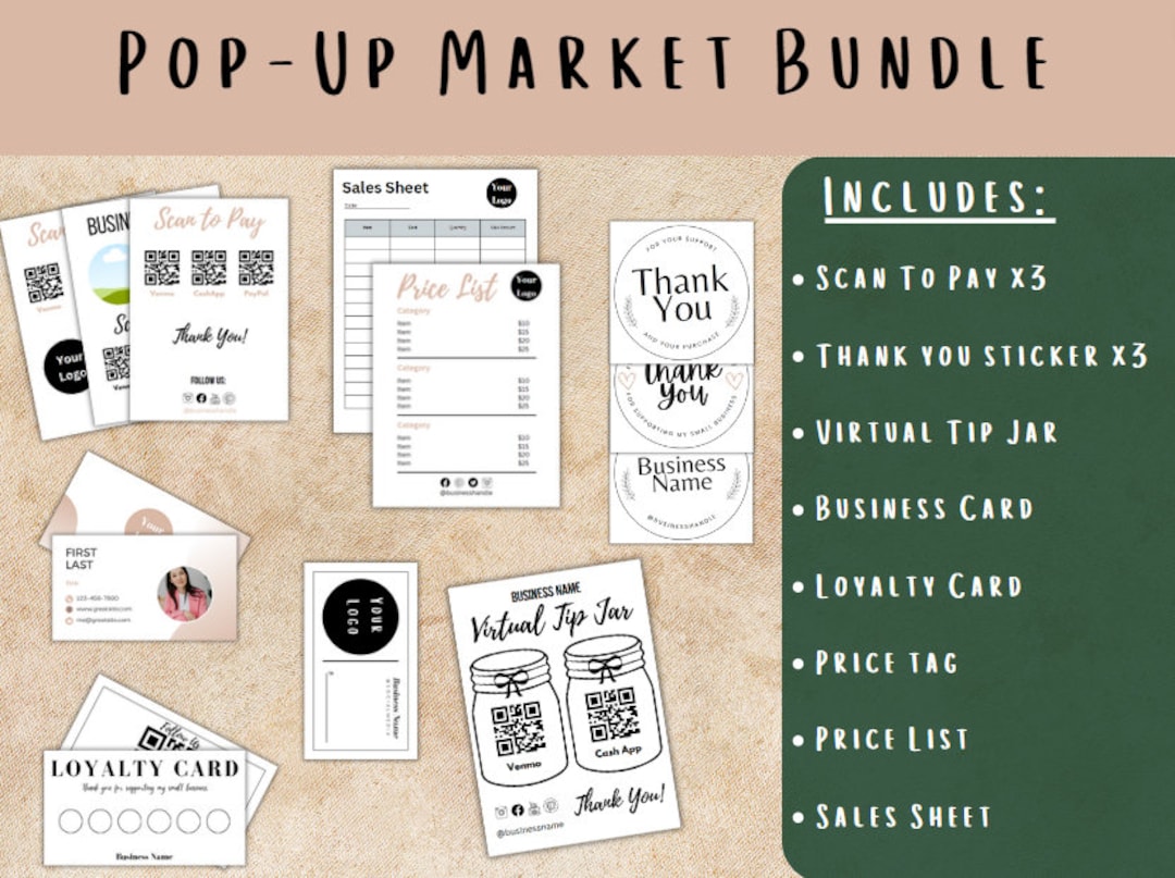 Pop-up Market Bundle of Customizable Templates - Etsy