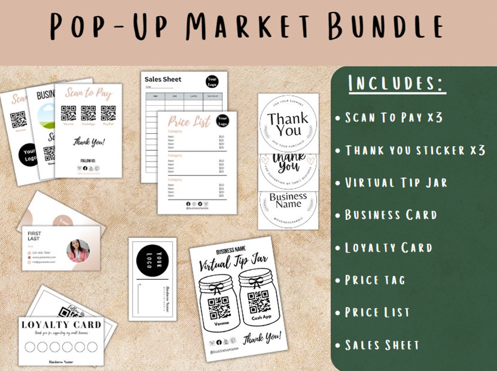 Pop-up Market Bundle of Customizable Templates - Etsy