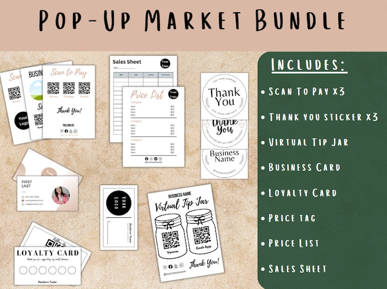 Pop-up Market Bundle of Customizable Templates - Etsy