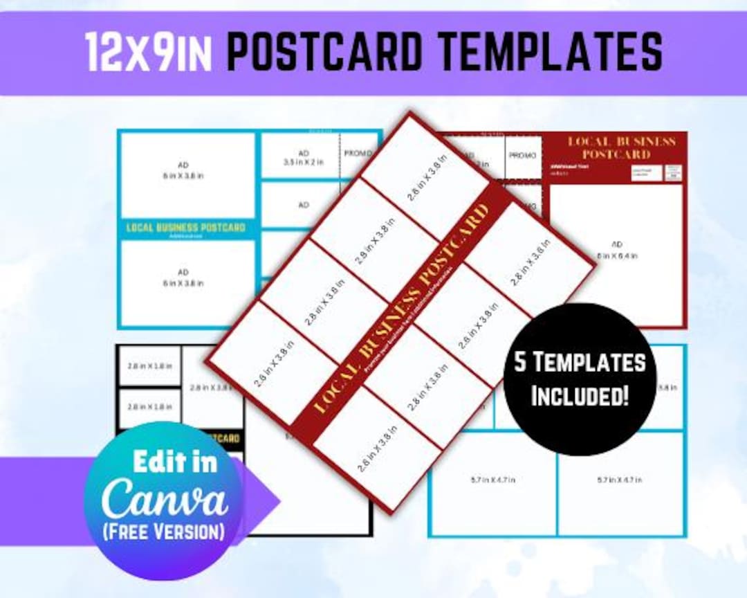 EDDM 12x9inch Flyer Postcard Canva Template (5 Outline Templates) - Etsy