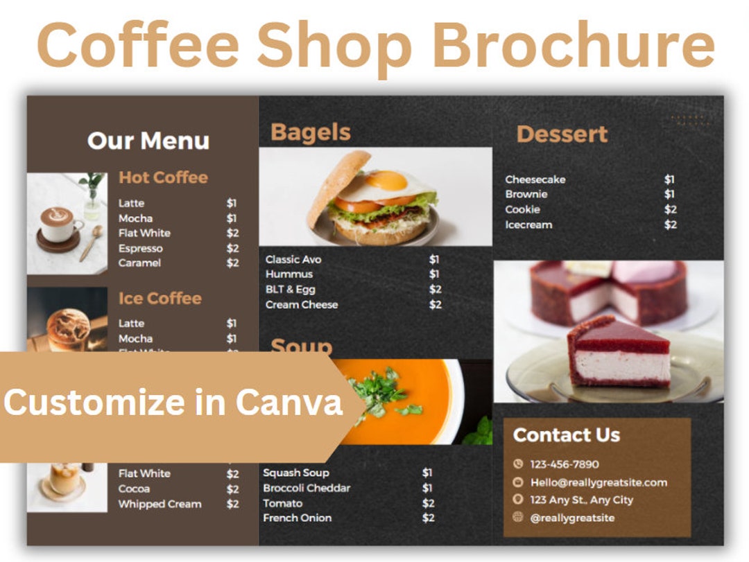 Coffee Shop Brochure Template - Etsy