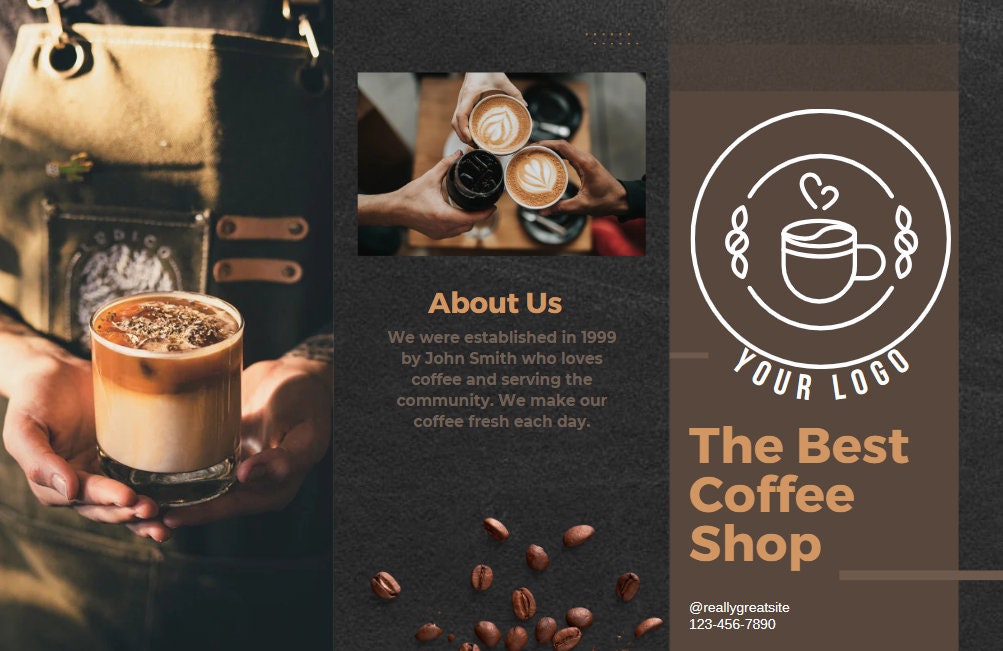Coffee Shop Brochure Template - Etsy
