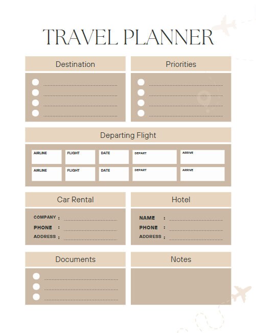 Customizable Travel Itinerary Template Bundle, Customizable on Canva - Etsy