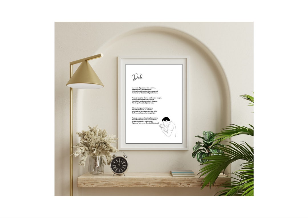 Poem About a Dad Gift for Dad Heartfelt Verses A Poetic Ode to ...