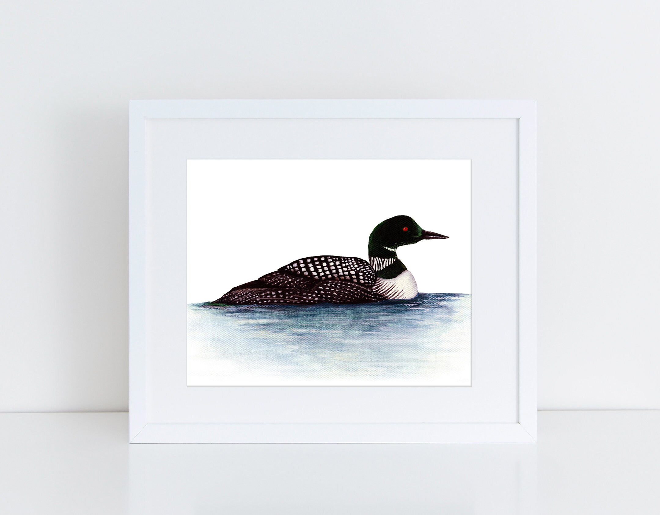 Loon Art Print, Loon Print Digital Download, 5 Sizes, Lake Side Art ...