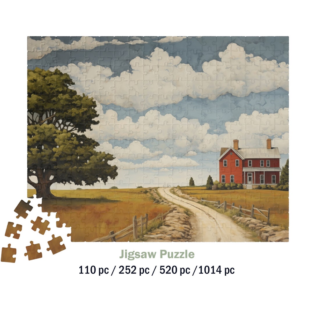 Farmhouse Puzzle, Country Scene Jigsaw Puzzle, Autumn Scene 1000+ Piece ...