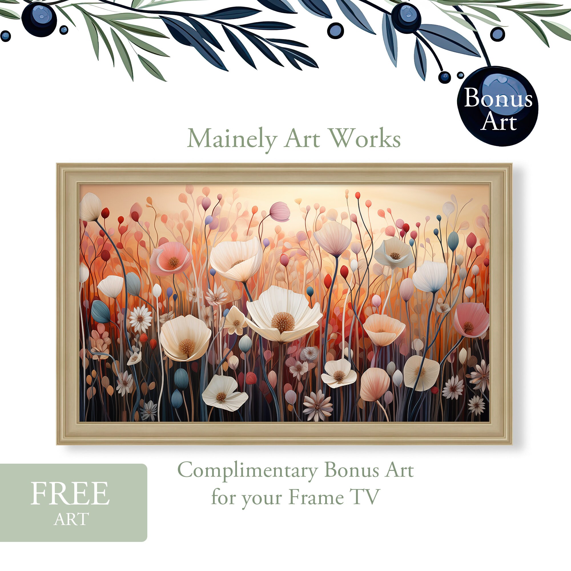 Fame TV Art Kid, Frame TV Art Flowers, Valentine's Day Frame Tv Art ...