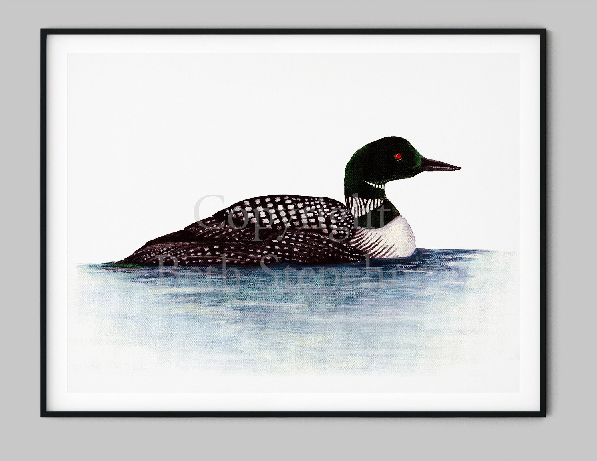 Loon Art Print, Loon Print Digital Download, 5 Sizes, Lake Side Art ...