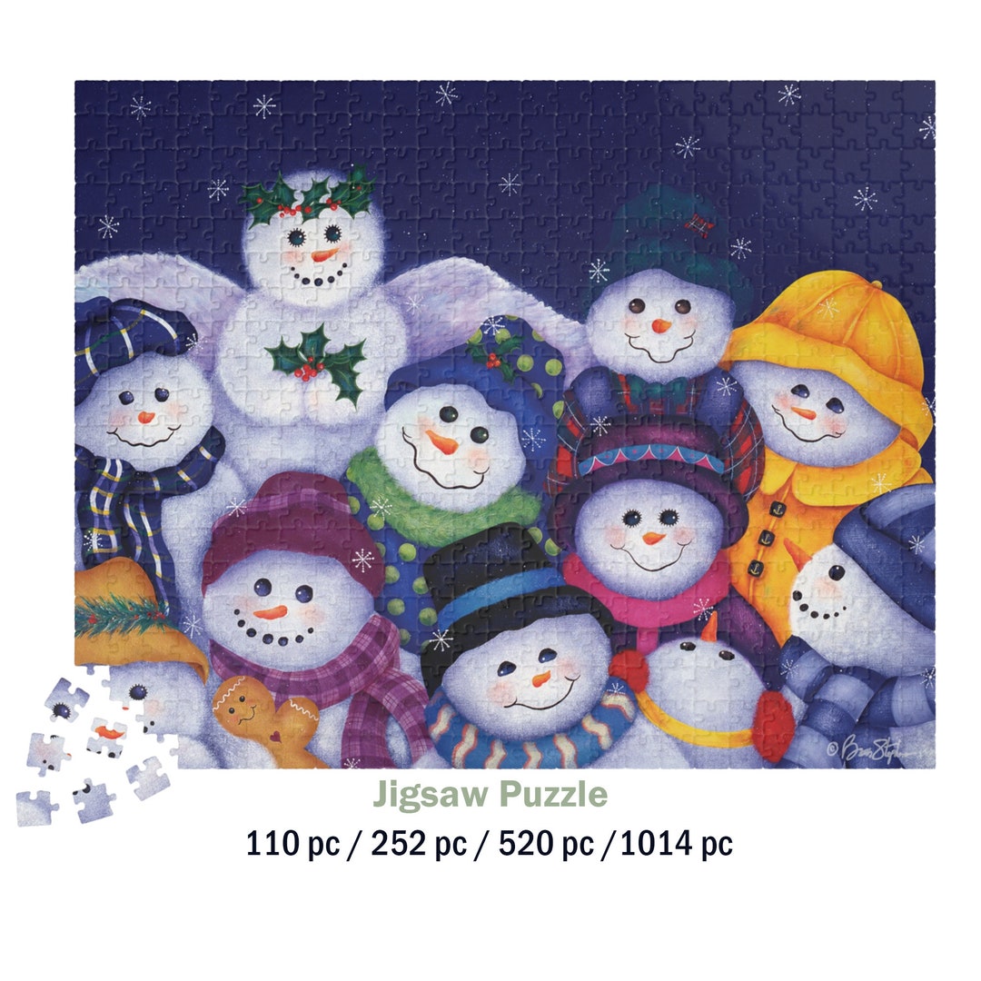 Snowman Puzzle, Colorful Snowmen Jigsaw, 1000 Plus Piece Puzzle, 500 ...