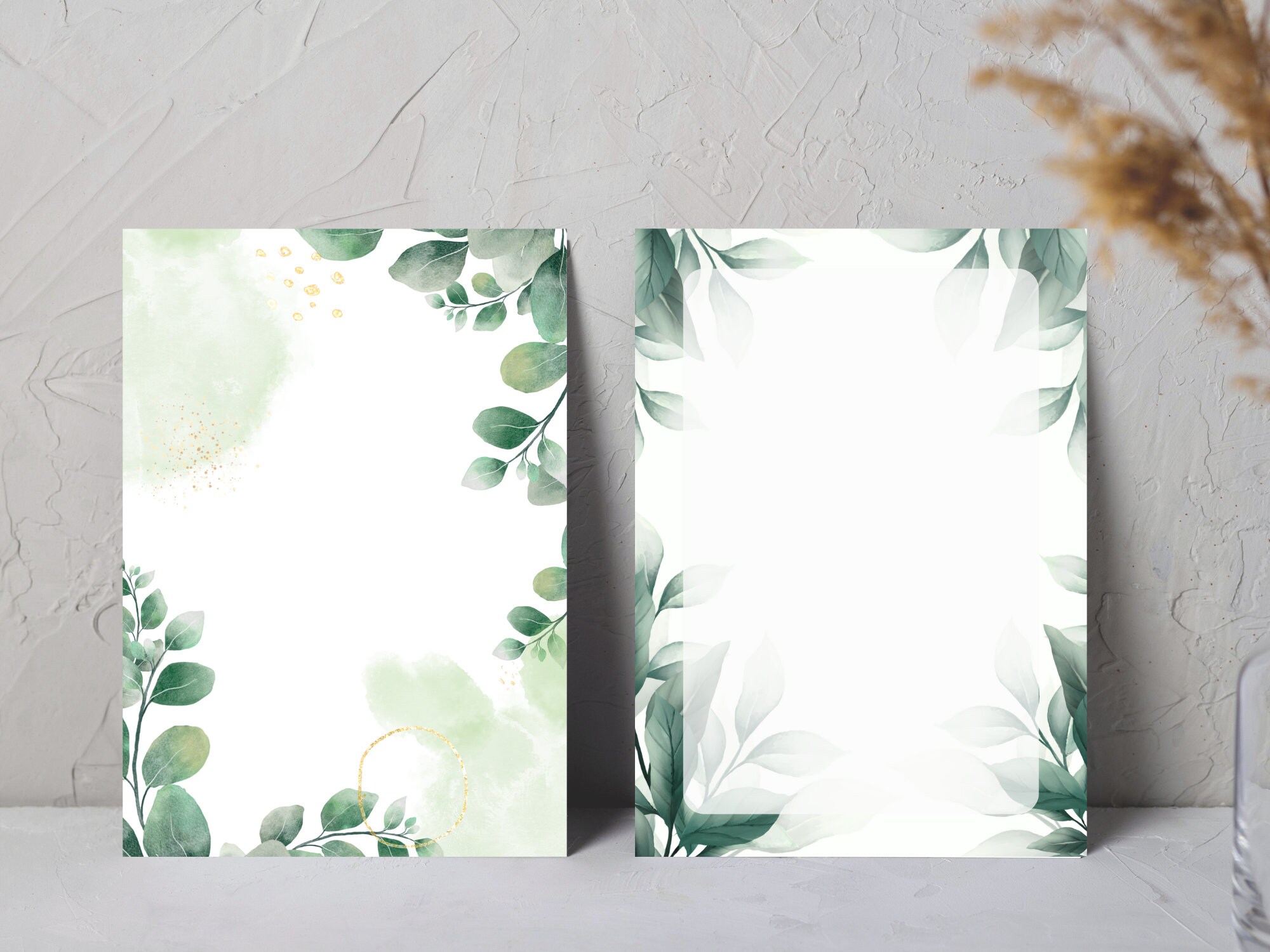 Botanical Printable Note Bundle, Flower Printable Stationery, Digital ...