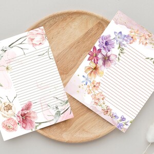 Notebook Paper, Botanical Printable Note Bundle, Flower Printable ...