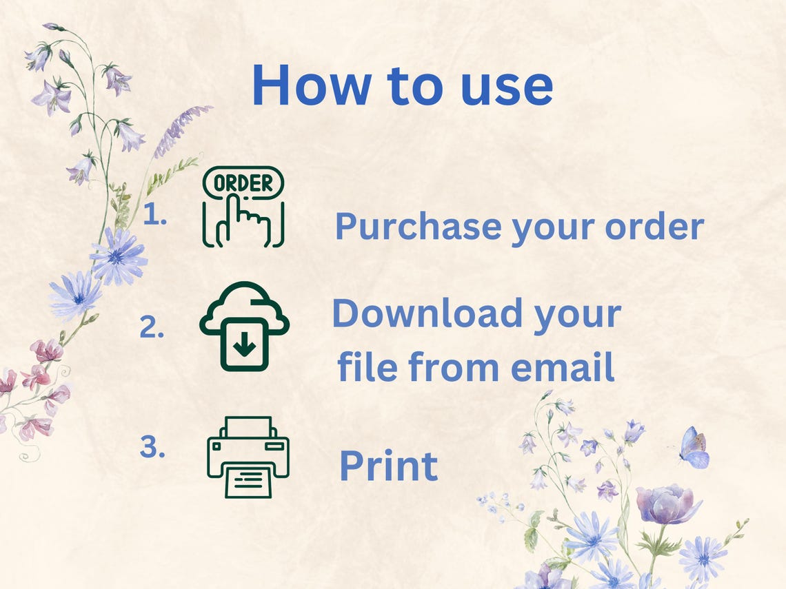 Notebook Paper, Botanical Printable Note Bundle, Flower Printable ...