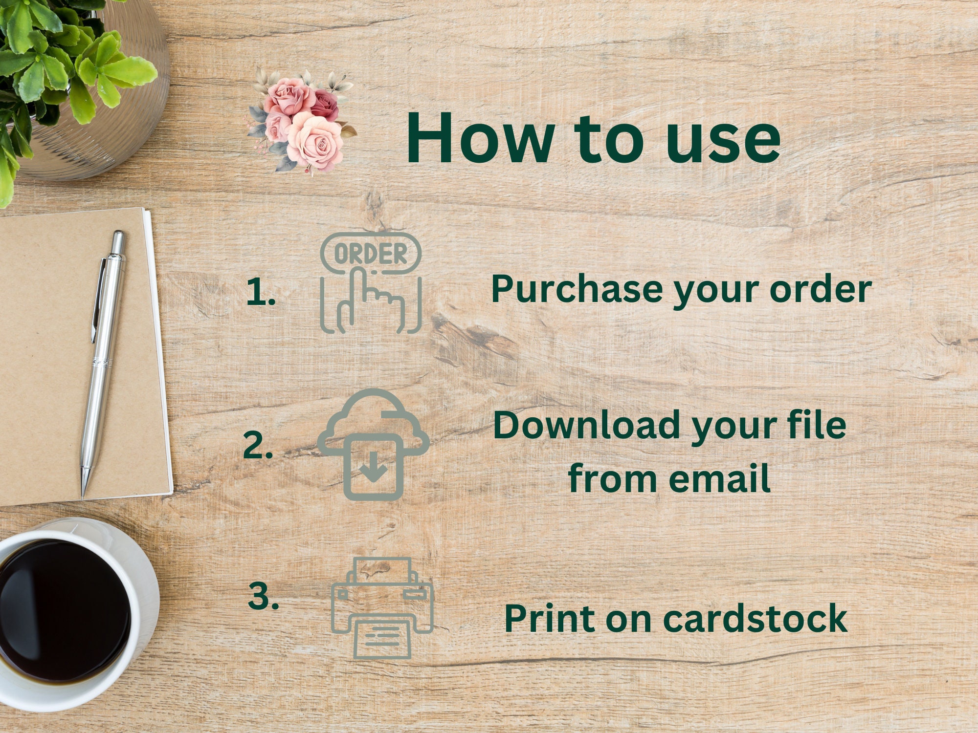 Botanical Printable Note Paper: Floral Stationery Bundle (digital ...