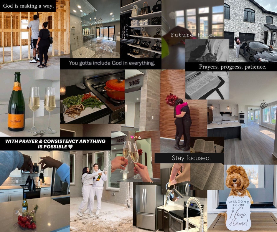 Vision Board Wall Kit, 22pcs, Wall Art, Home Aesthetic, First Time Home ...