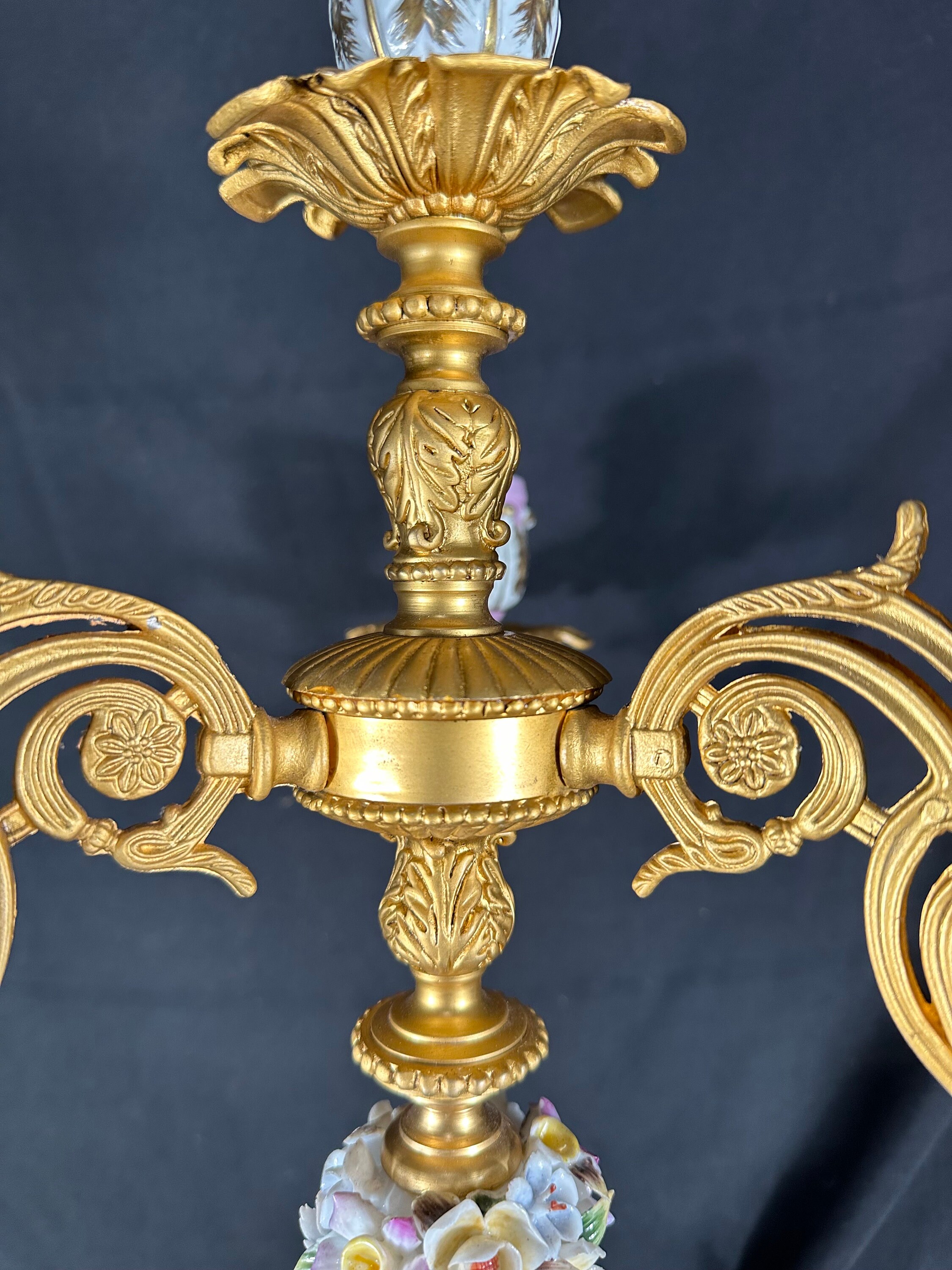 Neoclasical French Porcelain Pink Floral Candelabra - Etsy