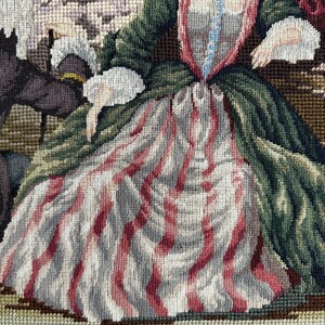 Vintage Rococo Art Studio/gallery Scene Needlepoint Art in Ornate Gold ...