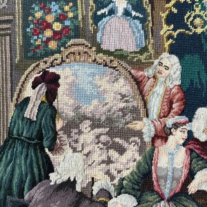 Vintage Rococo Art Studio/gallery Scene Needlepoint Art in Ornate Gold ...