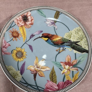 Grace Teaware Bird Floral Fine Porcelain Tea Cup and Saucer Set Shabby ...
