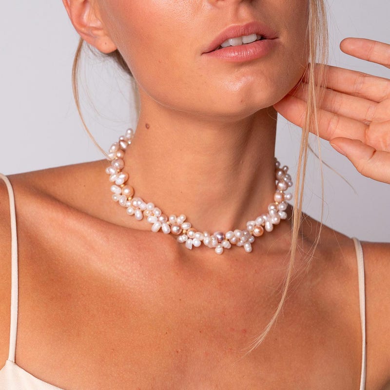 Pink Pearl Choker - Etsy