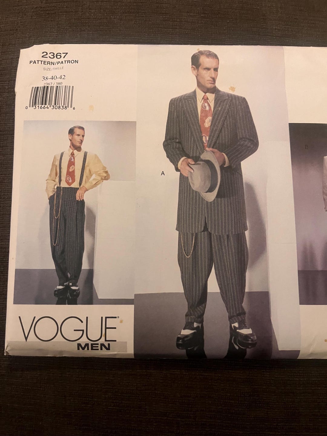 Vogue 2367 1940s Fashion ZOOT SUIT Mens Long Jacket Tapered Cuffed Pant ...