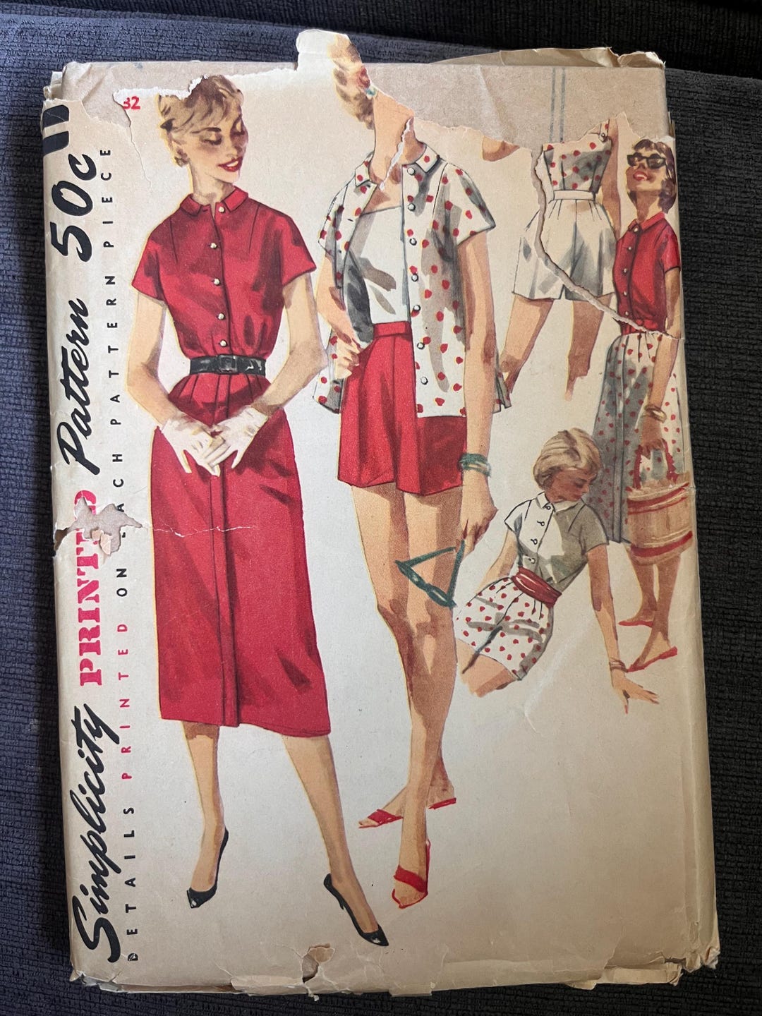Vintage Blouse, Skirt, Shorts, Top, Sewing Pattern - Simplicity 1590 ...