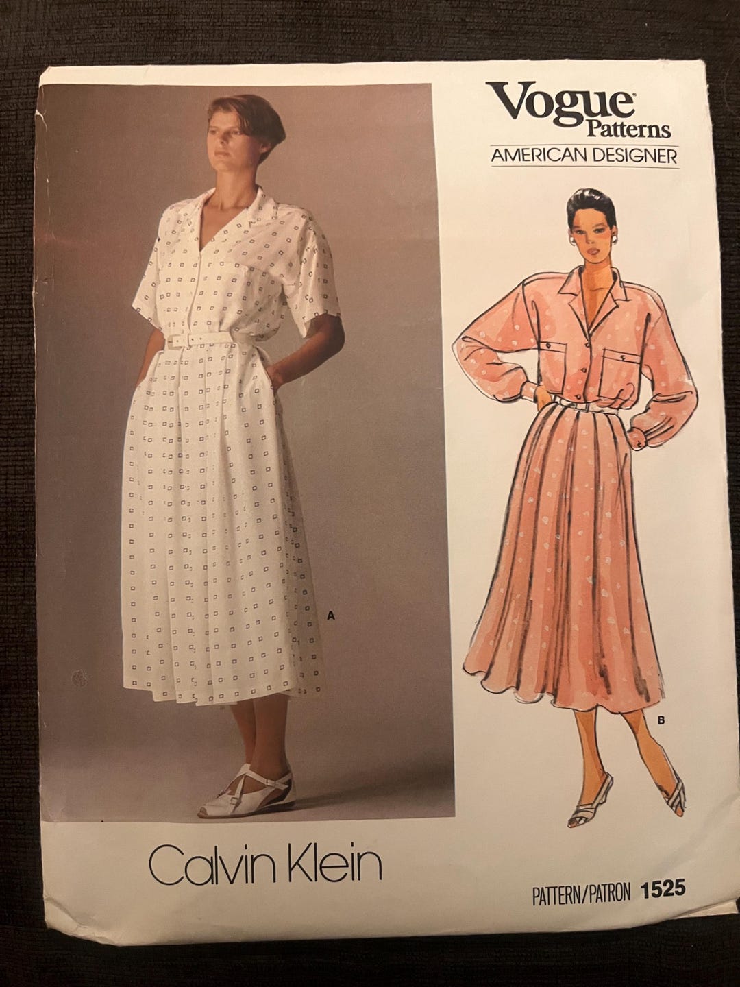 Vogue 1525 | American Designer: Calvin Klein | Size 12 | Dress |vintage ...