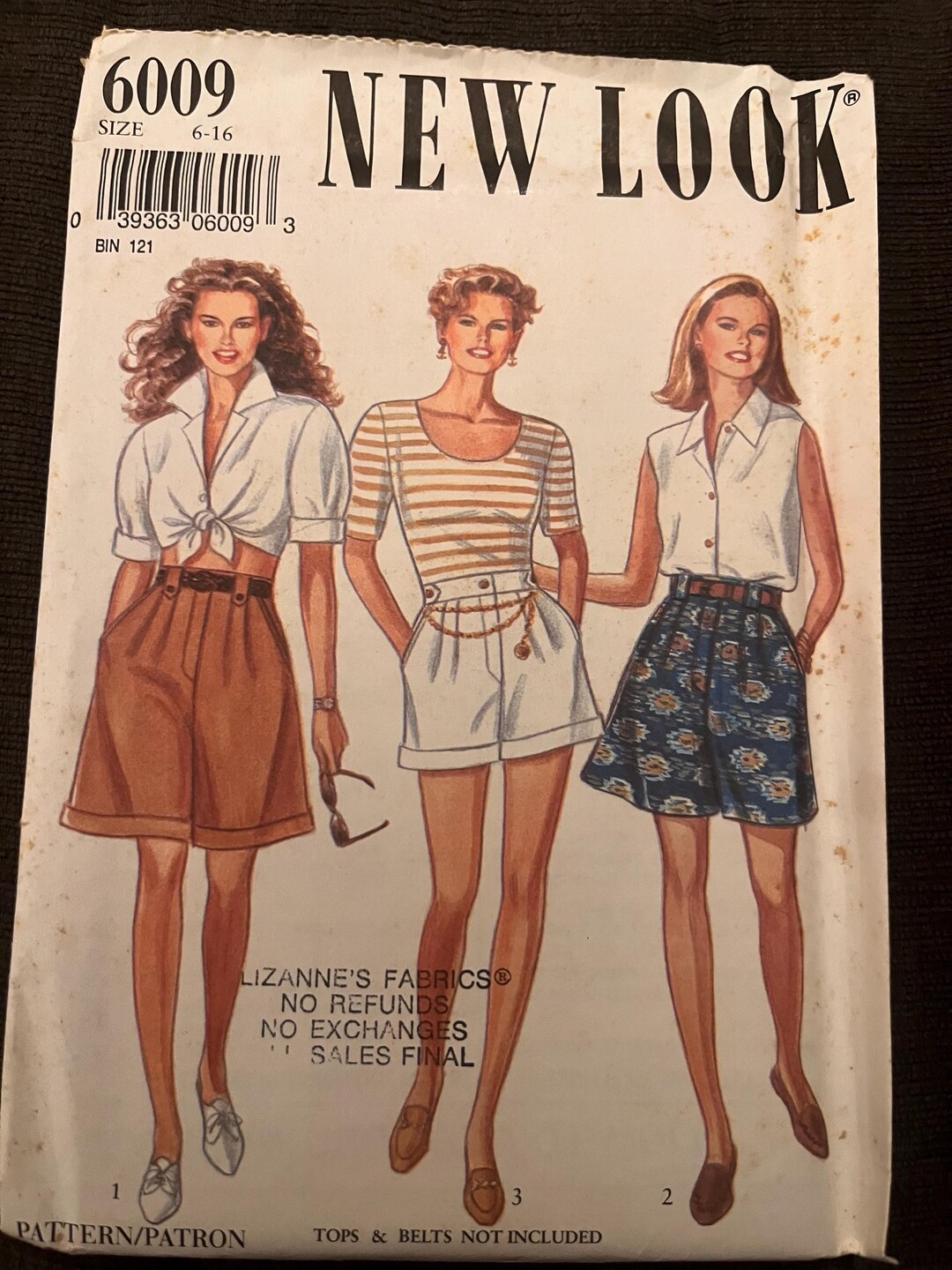 1990s | New Look 6009 | Size 6-16 | Sewing Pattern | Shorts | Factory ...
