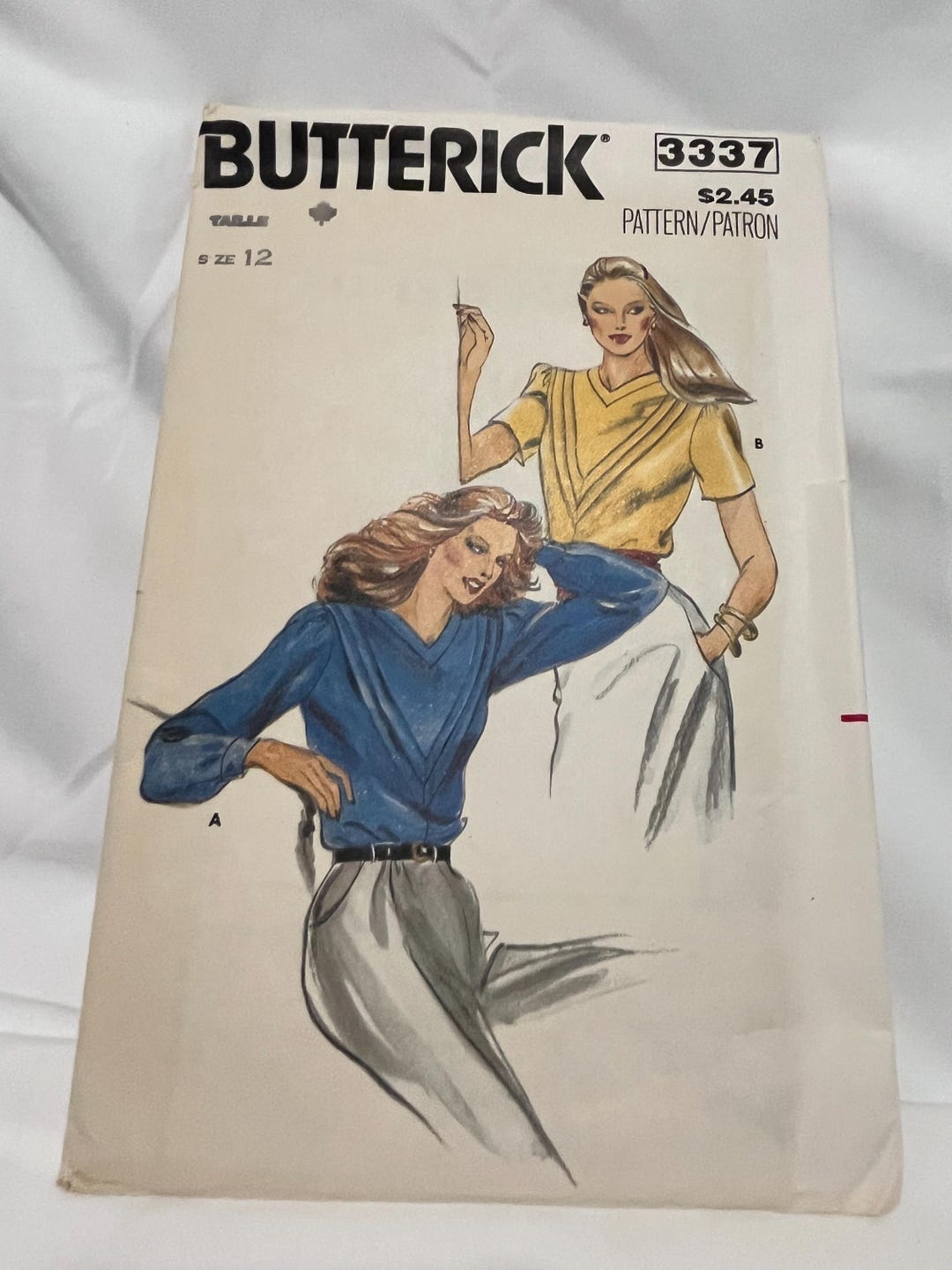 Butterick 3337, Sewing Pattern, Retro, 1980s, Blouses, Size 12, Tall ...