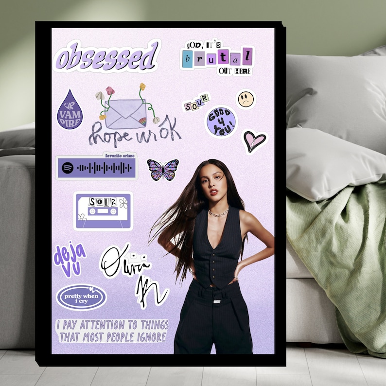 Olivia Rodrigo Poster Guts Sour, Digital Prints Bundle Guts Tour Sour ...