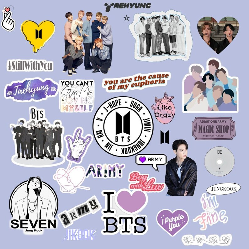 BTS Png Digital Print Bundle 100,agust D, Jungkook, Taehyung, Jimin,jin ...