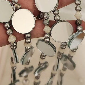 Set of 4 Mirror Garlands ONLY With White & Silver Beads Perfect for ...