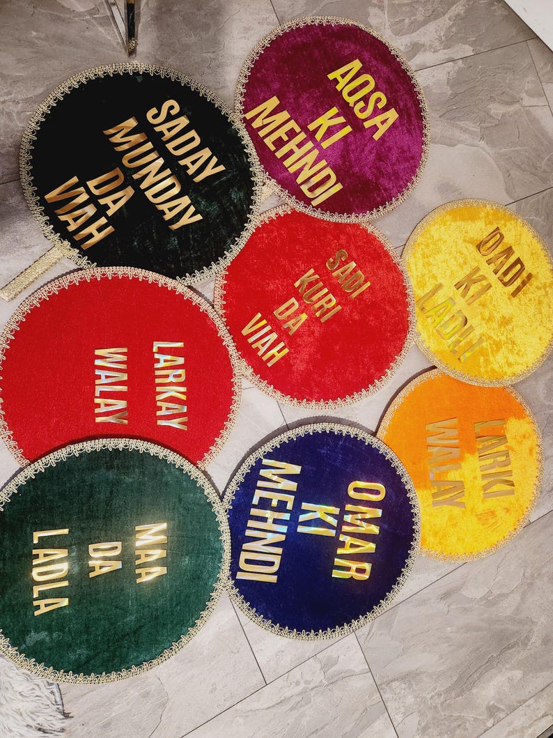 Personalised Shaadi/mehndi Props Desi Wedding Hand Sign Prop Colourful ...
