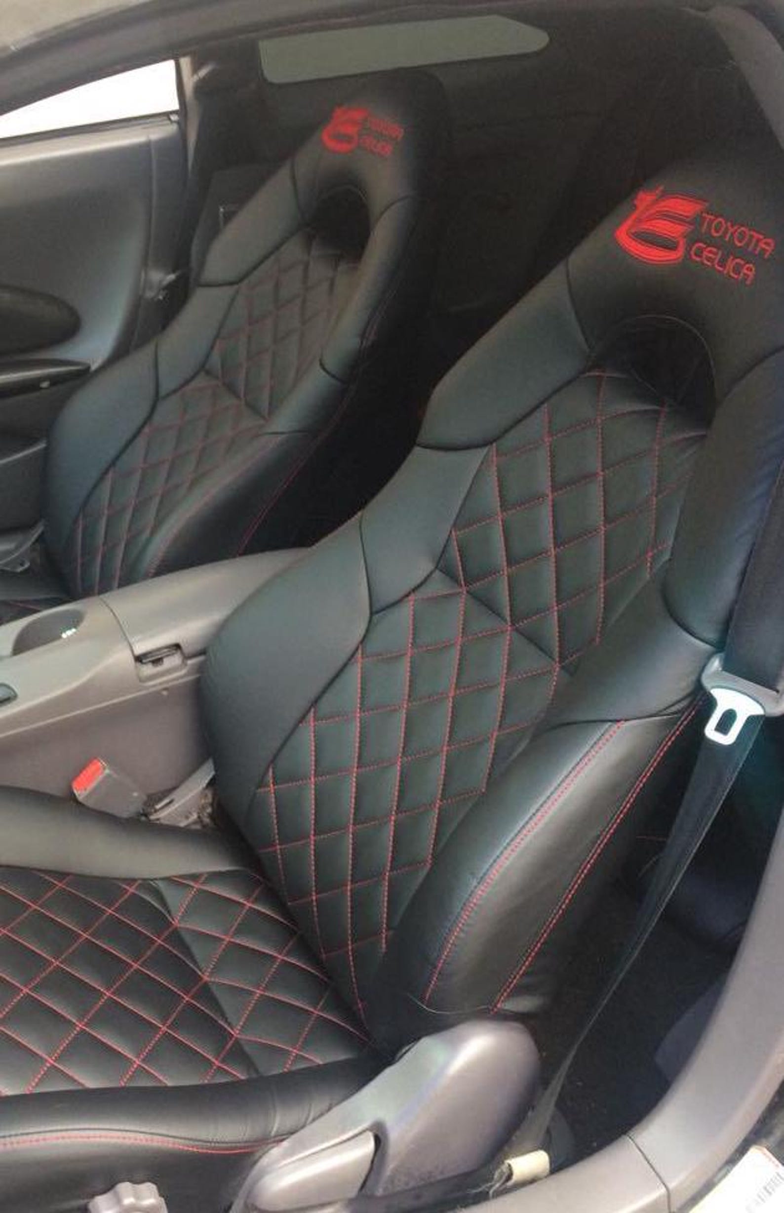 Toyota Celica T230 Faux Leather Seat Covers: Black With Red Diamond ...
