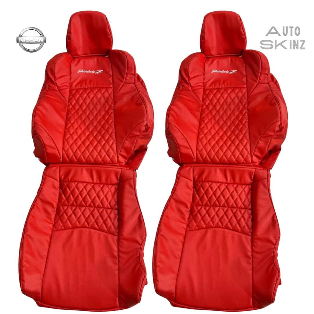 Full Red Car Seat Covers for Nissan 350Z in Faux Leather & Genuine ...
