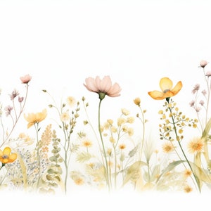 Spring Watercolor Floral Borders, Instant Download, Digital Watercolor ...