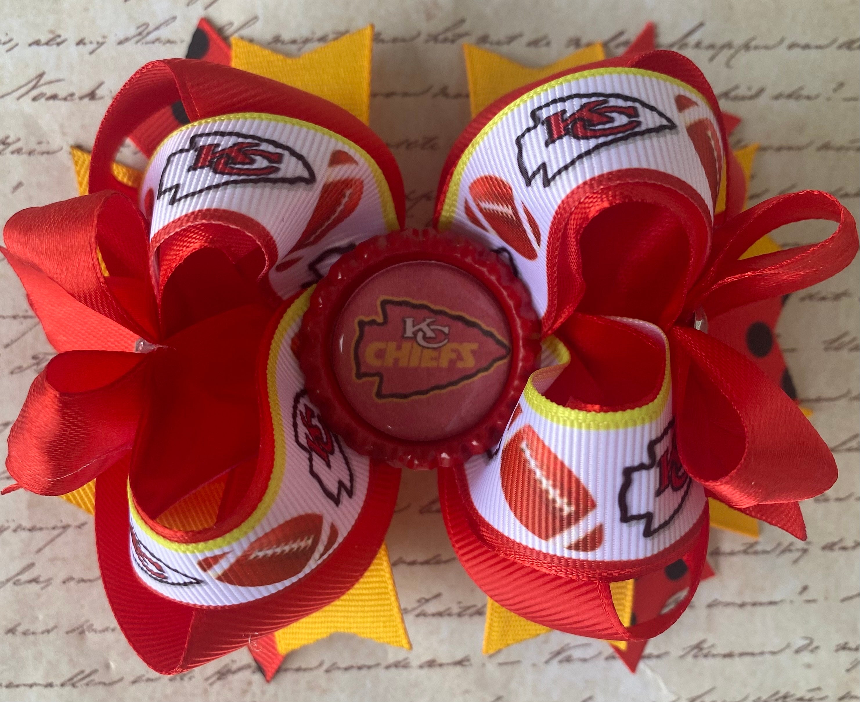 Handmade Kansas Football Hair Bow Girls Kansas Bow Football Hair Bow ...