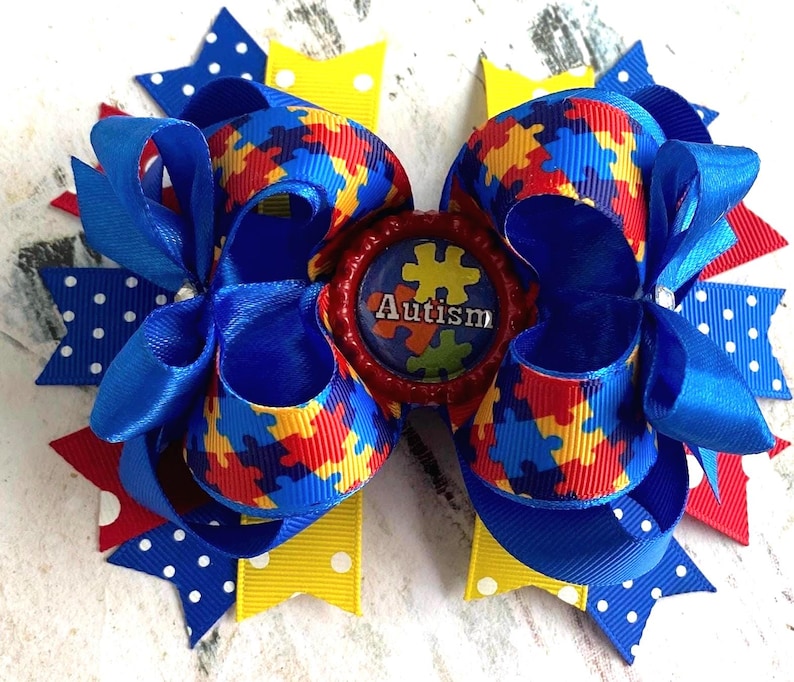 Handmade Hair Bows for Autism Awareness: Wear Your Support With Style ...