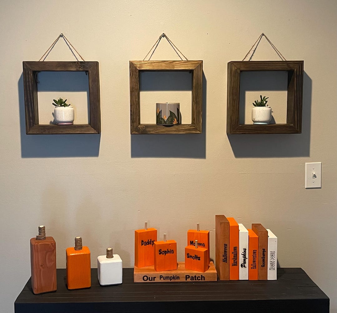 Rustic Hanging Box Shelves - Etsy