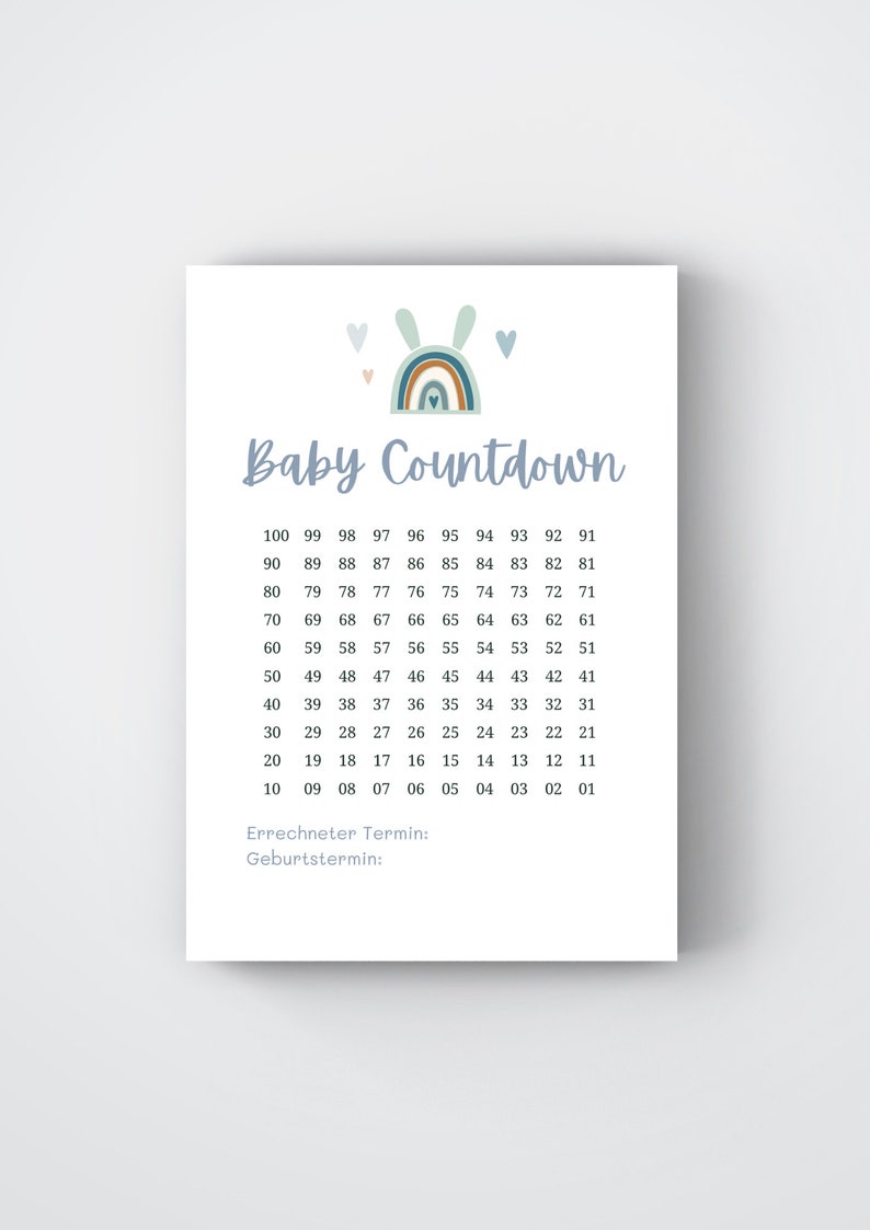 Digital Baby Countdown Calendar, 100 Days Hello Baby, Pregnancy ...