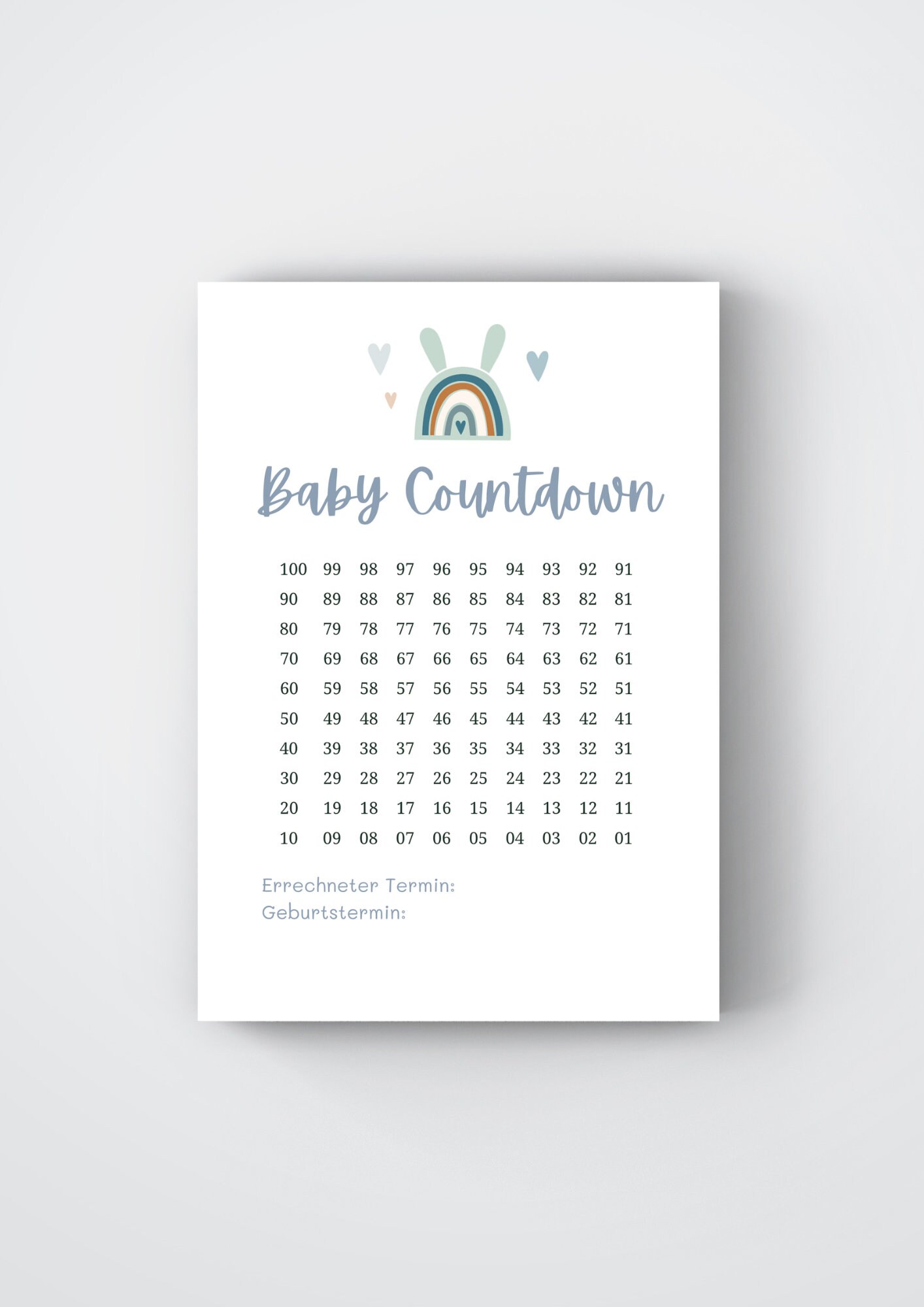 Digital Baby Countdown Calendar, 100 Days Hello Baby, Pregnancy ...