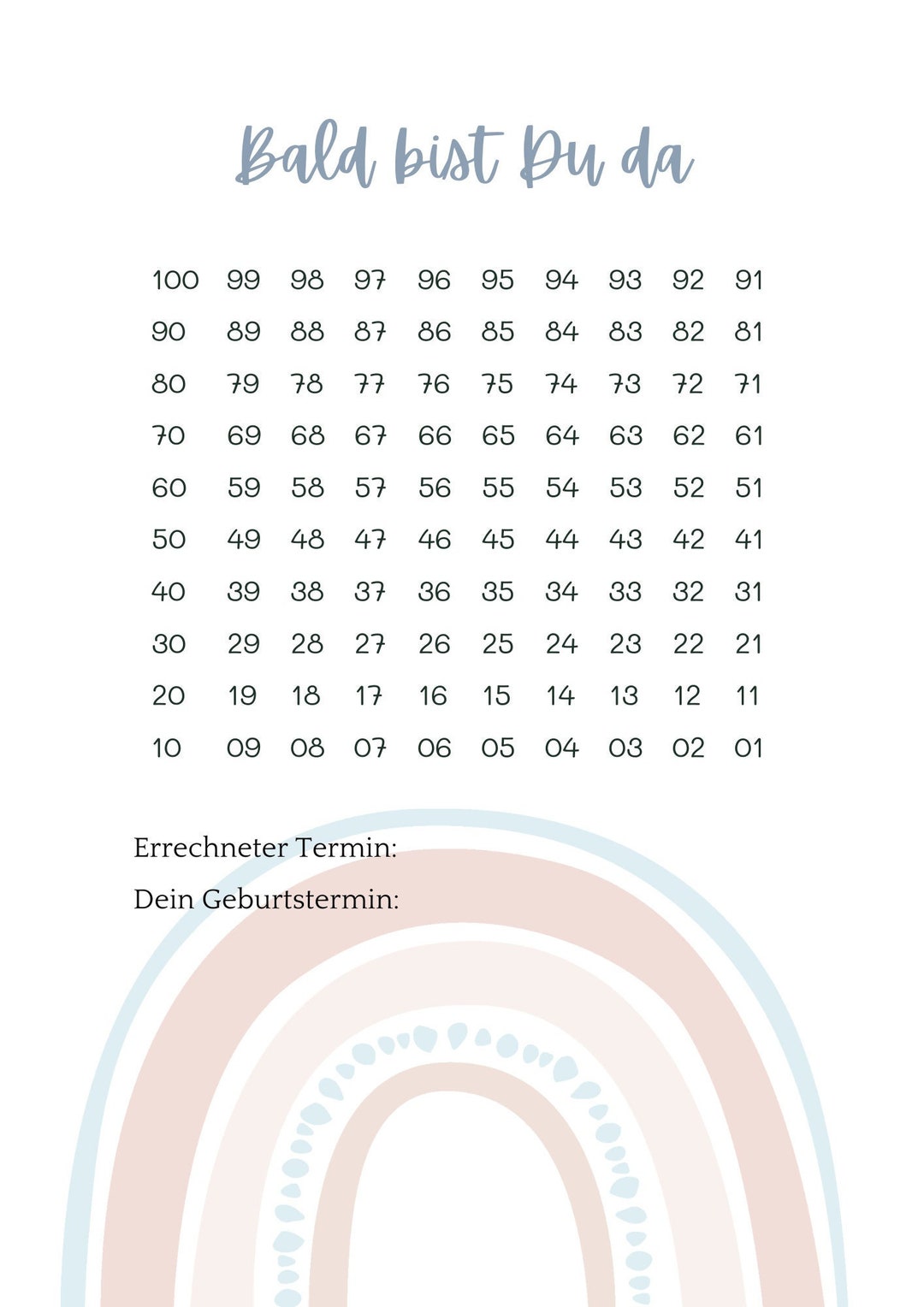 Baby Countdown 100 Days Hello Baby Baby Countdown Digital Download ...