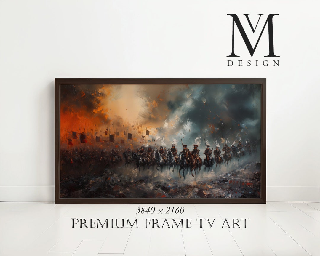 Digital Oil Painting of Historic Cavalry Charge, Artwork for Samsung ...