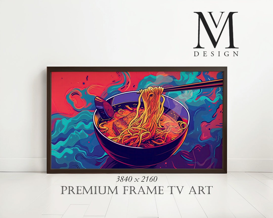 Vibrant Digital Ramen Bowl Artwork for Samsung Frame TV, Colorful ...