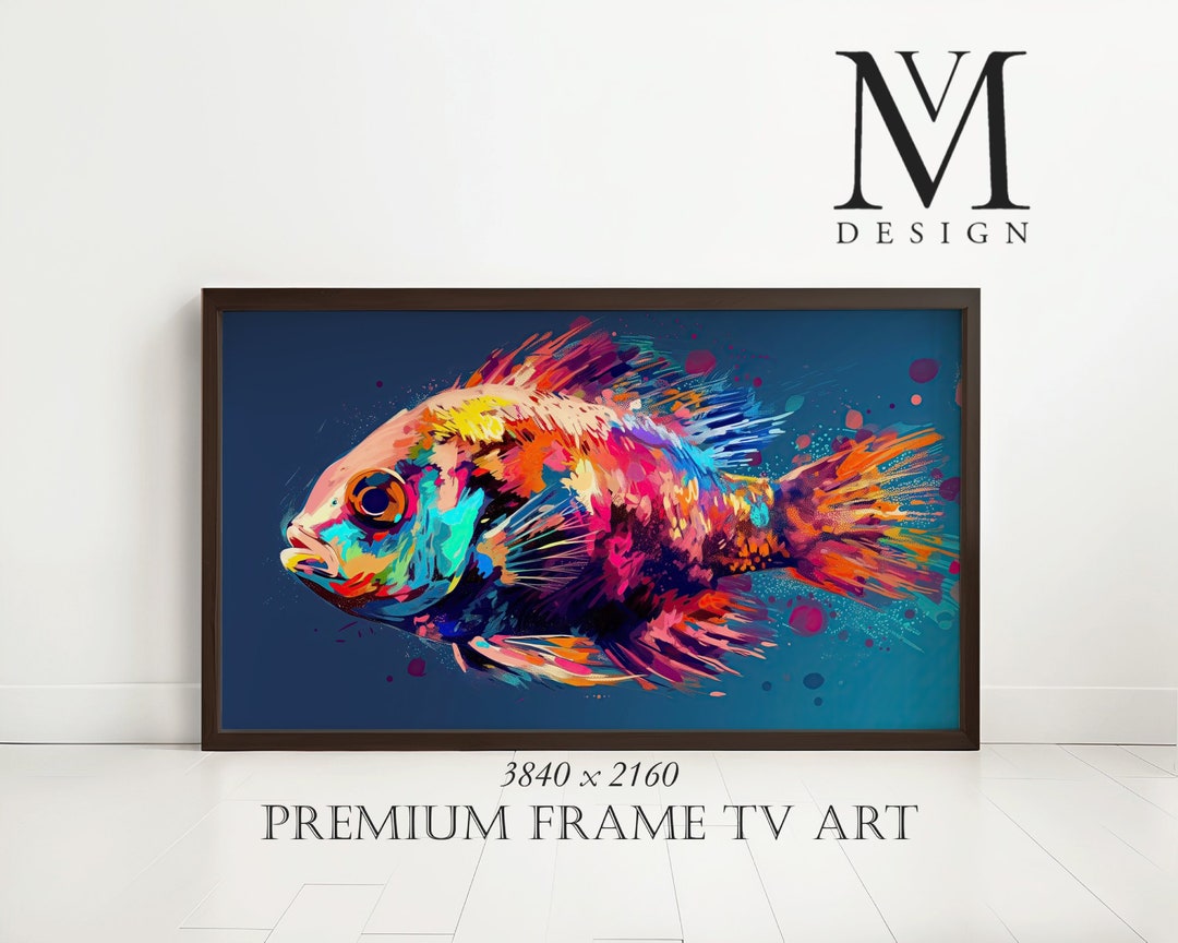 Colorful Abstract Fish Art, Digital Download for Samsung Frame TV ...