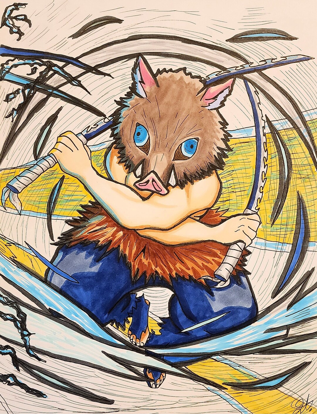 Inosuke Artwork 'DEMON SLAYER' print - Etsy