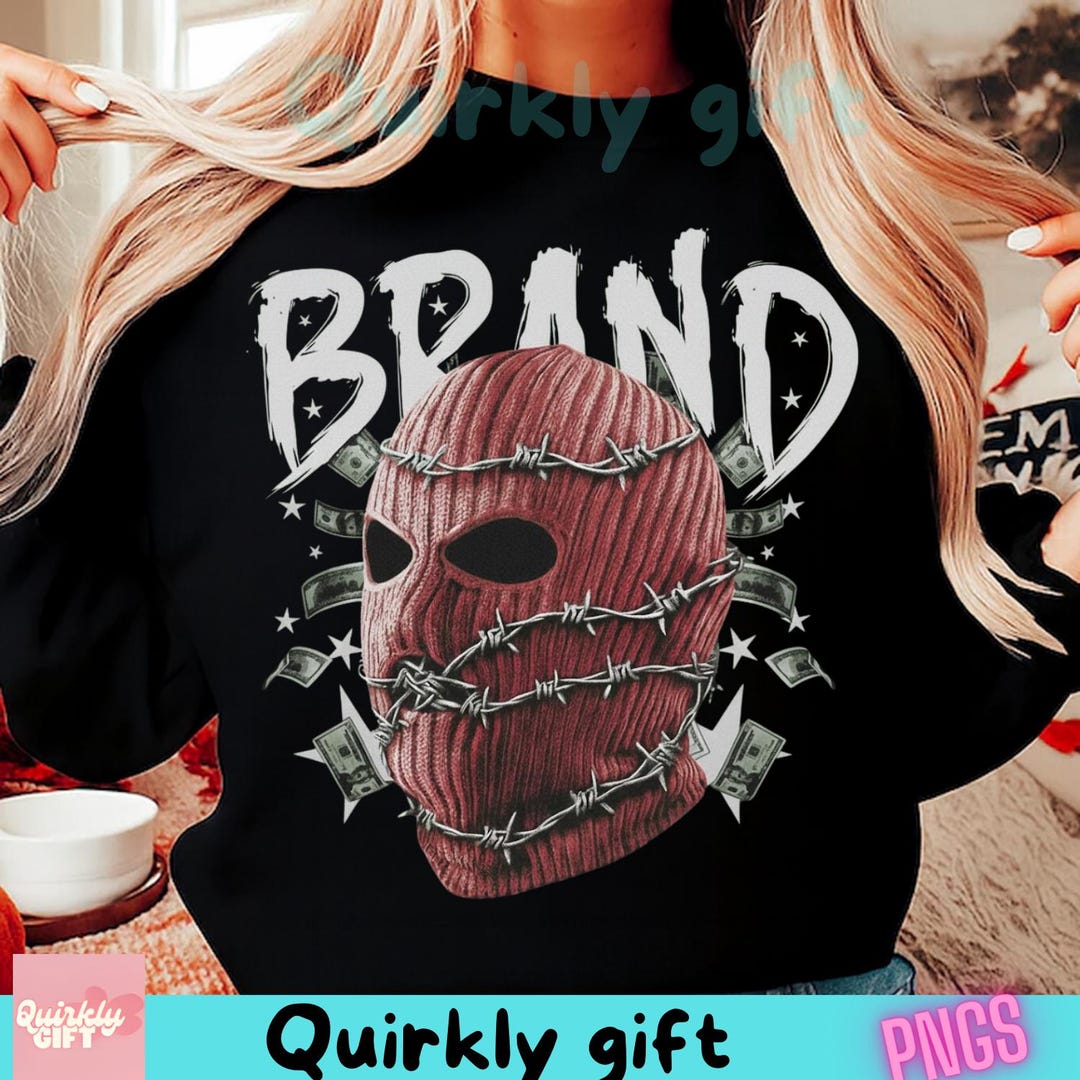 Masked Rebel Skull PNG Dark Streetwear Money Art - Etsy