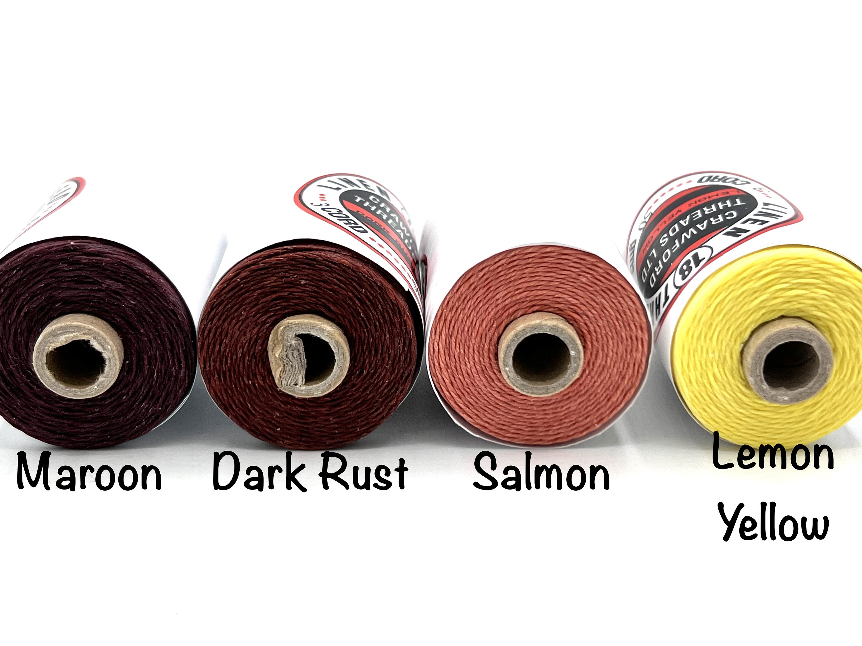 Crawford Irish Waxed Linen Thread - 3-ply 10 Yard Bobbins, Imported ...