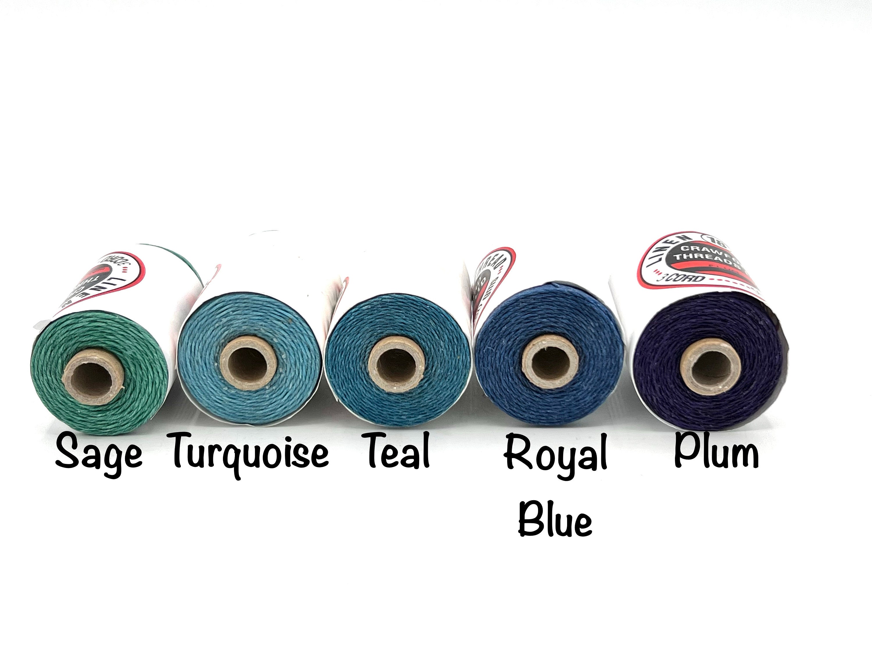 Crawford Irish Waxed Linen Thread - 3-ply 10 Yard Bobbins, Imported ...