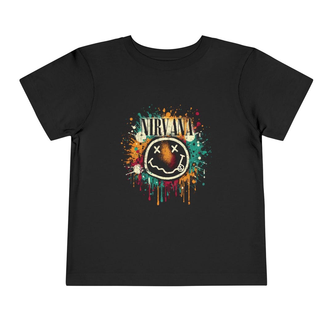 Nirvana Smiley Drip Art Toddler Tee | Grunge Band Logo Kids Shirt - Etsy