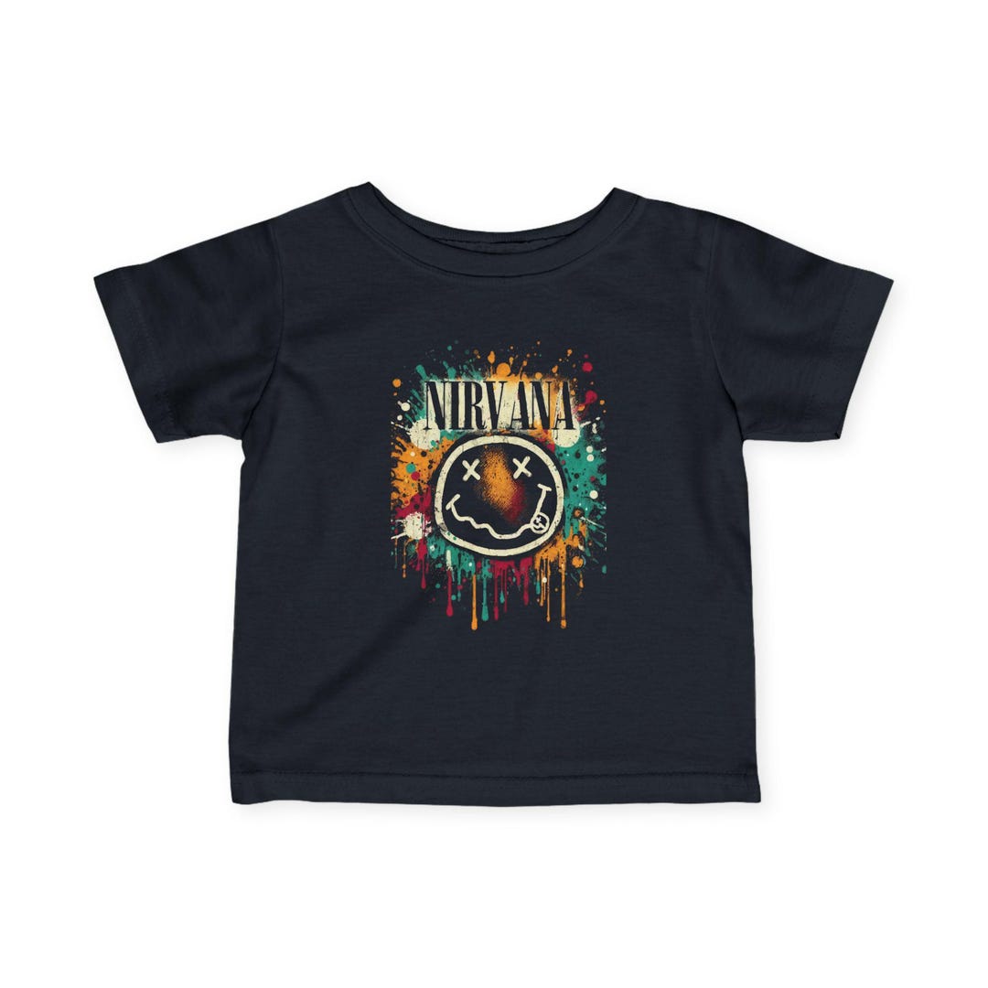 Nirvana Smiley Paint Drip Infant Tee | Band Logo Baby Shirt - Etsy